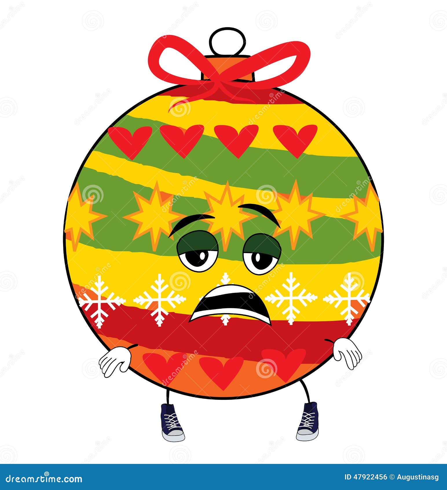 Tired Christmas Tree Toy Cartoon Stock Illustration - Illustration of ...