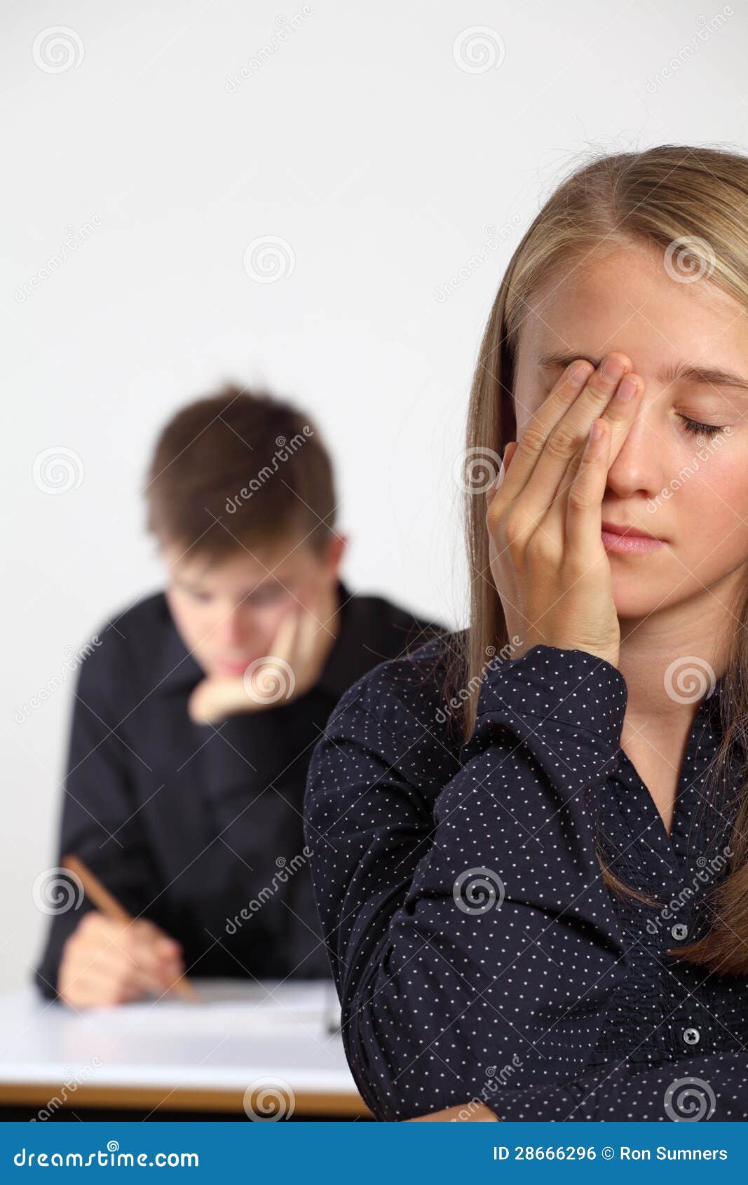 Tired in class stock photo. Image of study, overworked - 28666296