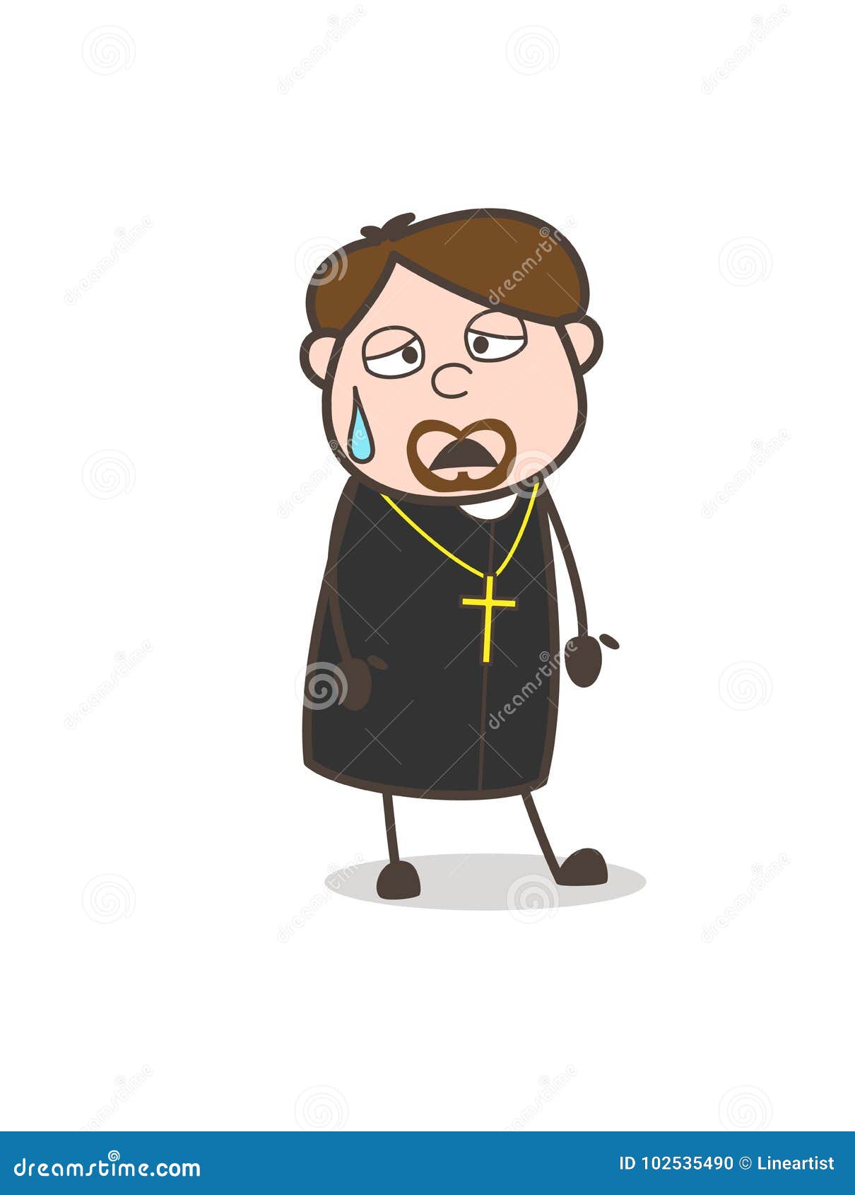 Comic Priest Falling In Love And Blowing Kiss Vector Royalty-Free Stock ...