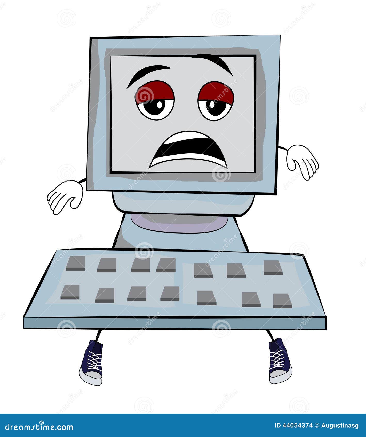 Tired Computer Cartoon Stock Illustration - Image: 44054374