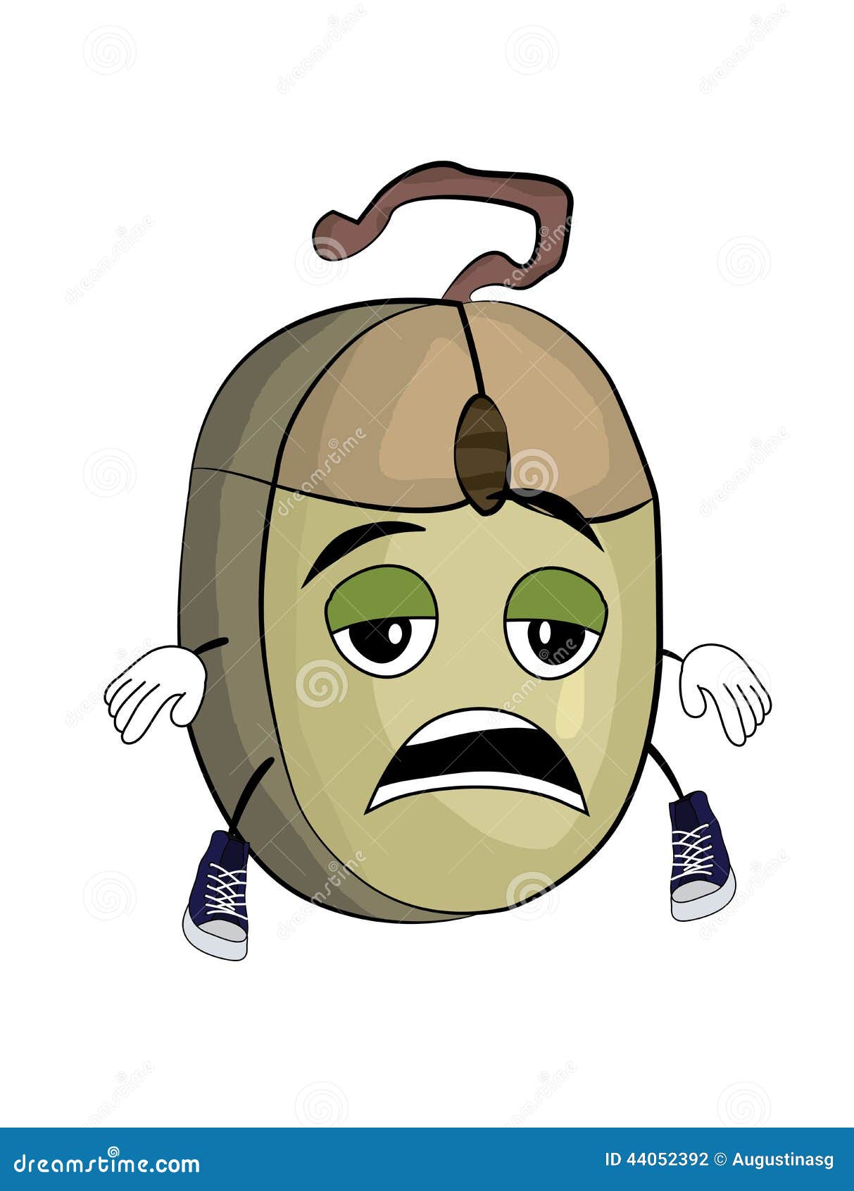 Tired Computer Mouse Cartoon Stock Illustration - Illustration of ...