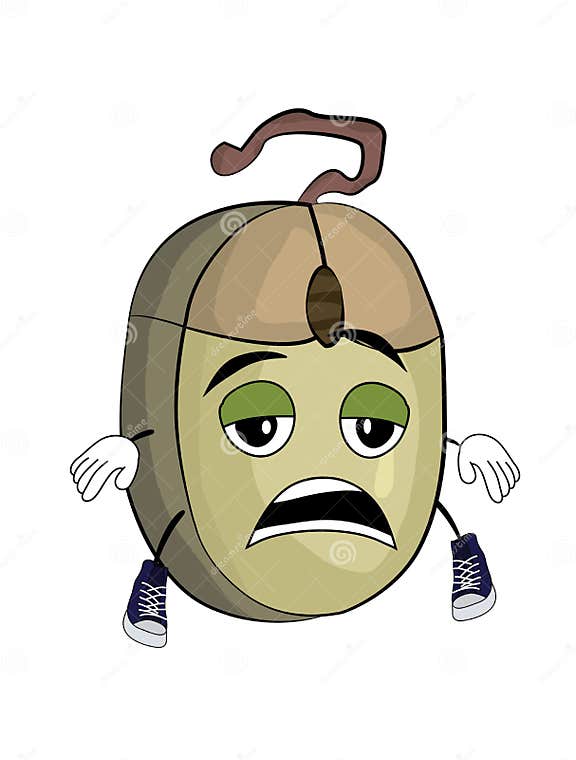 Tired Computer Mouse Cartoon Stock Illustration - Illustration of ...
