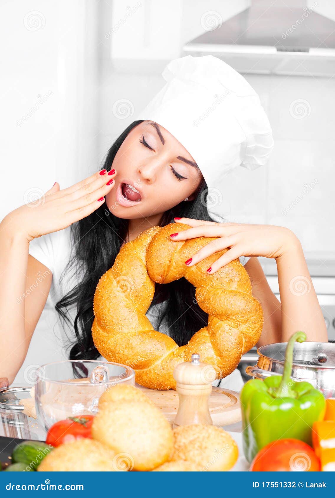 Tired cook stock photo. Image of beautiful, vegetables - 17551332