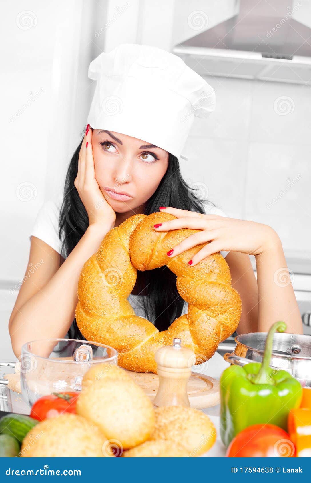 Tired cook stock photo. Image of house, home, emotion - 17594638