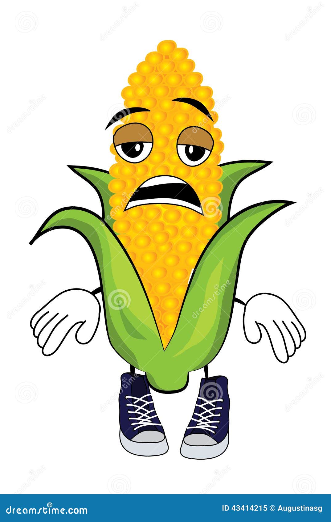 Tired Corn cartoon stock illustration. Illustration of character - 43414215