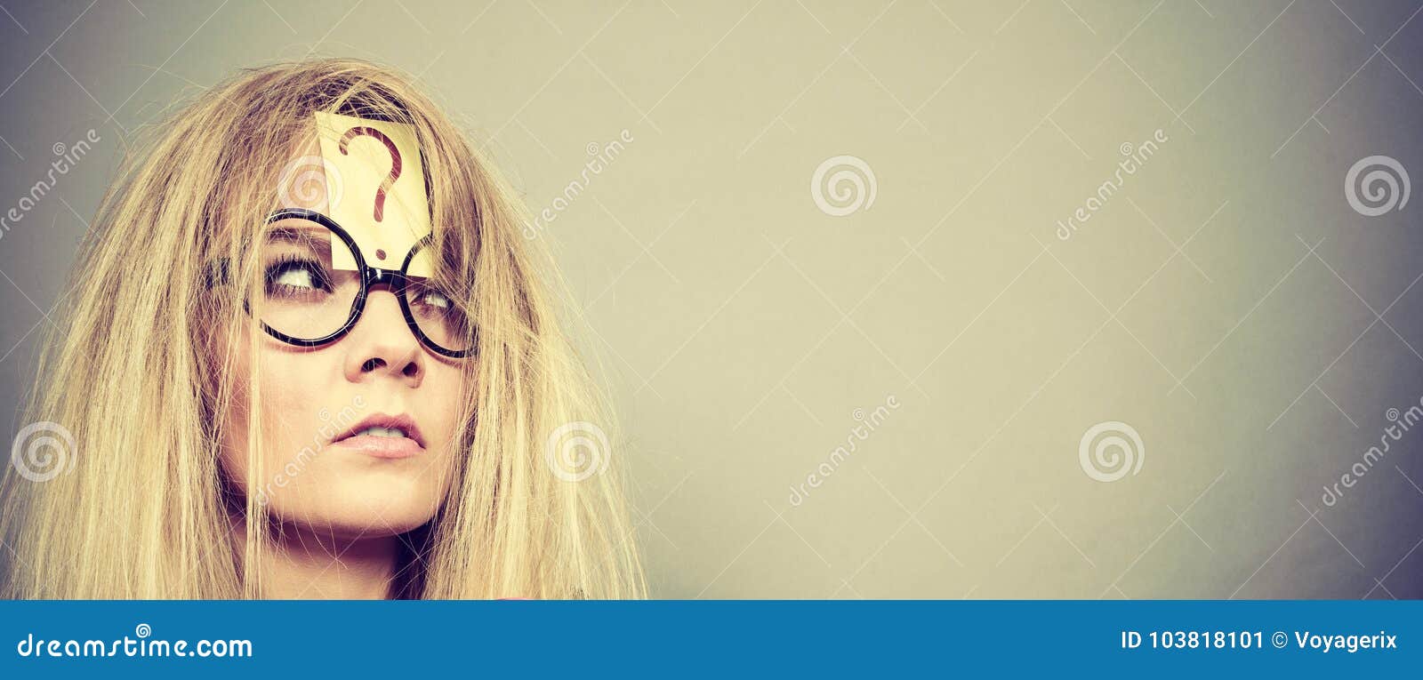 Tired Crazy Woman after Intensive Thinking Stock Image - Image of ...
