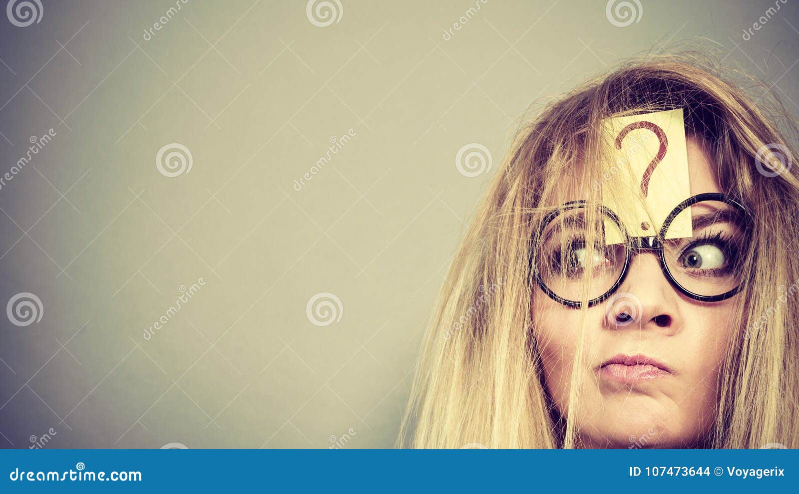 Tired Crazy Woman after Intensive Thinking Stock Photo - Image of ...