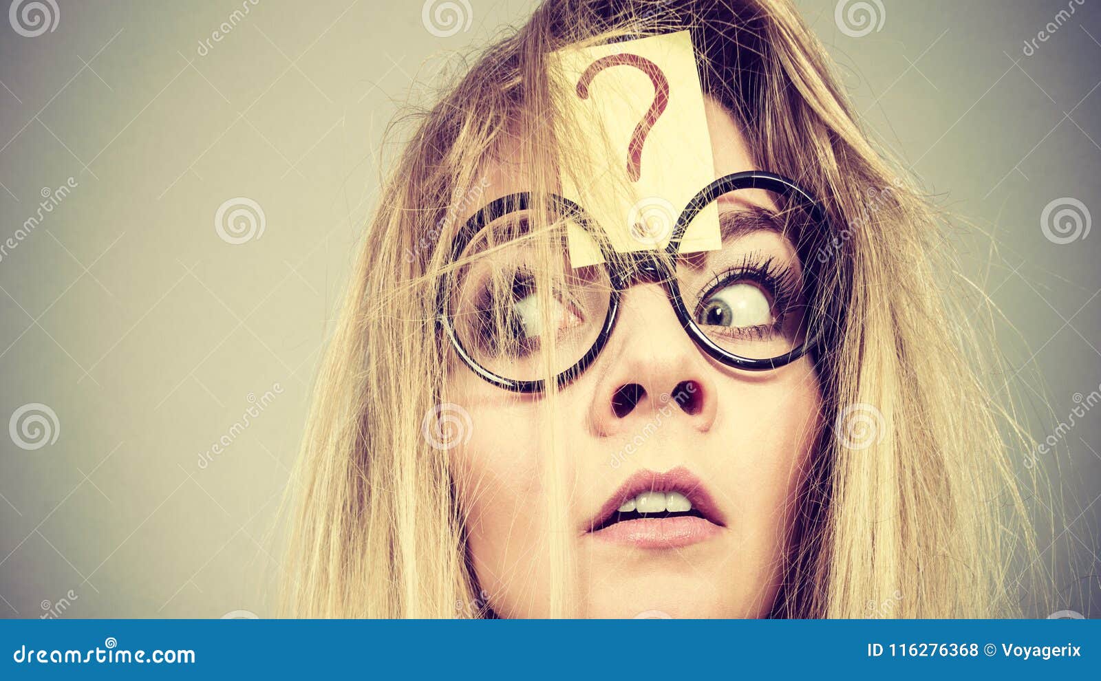 Tired Crazy Woman after Intensive Thinking Stock Photo - Image of ...