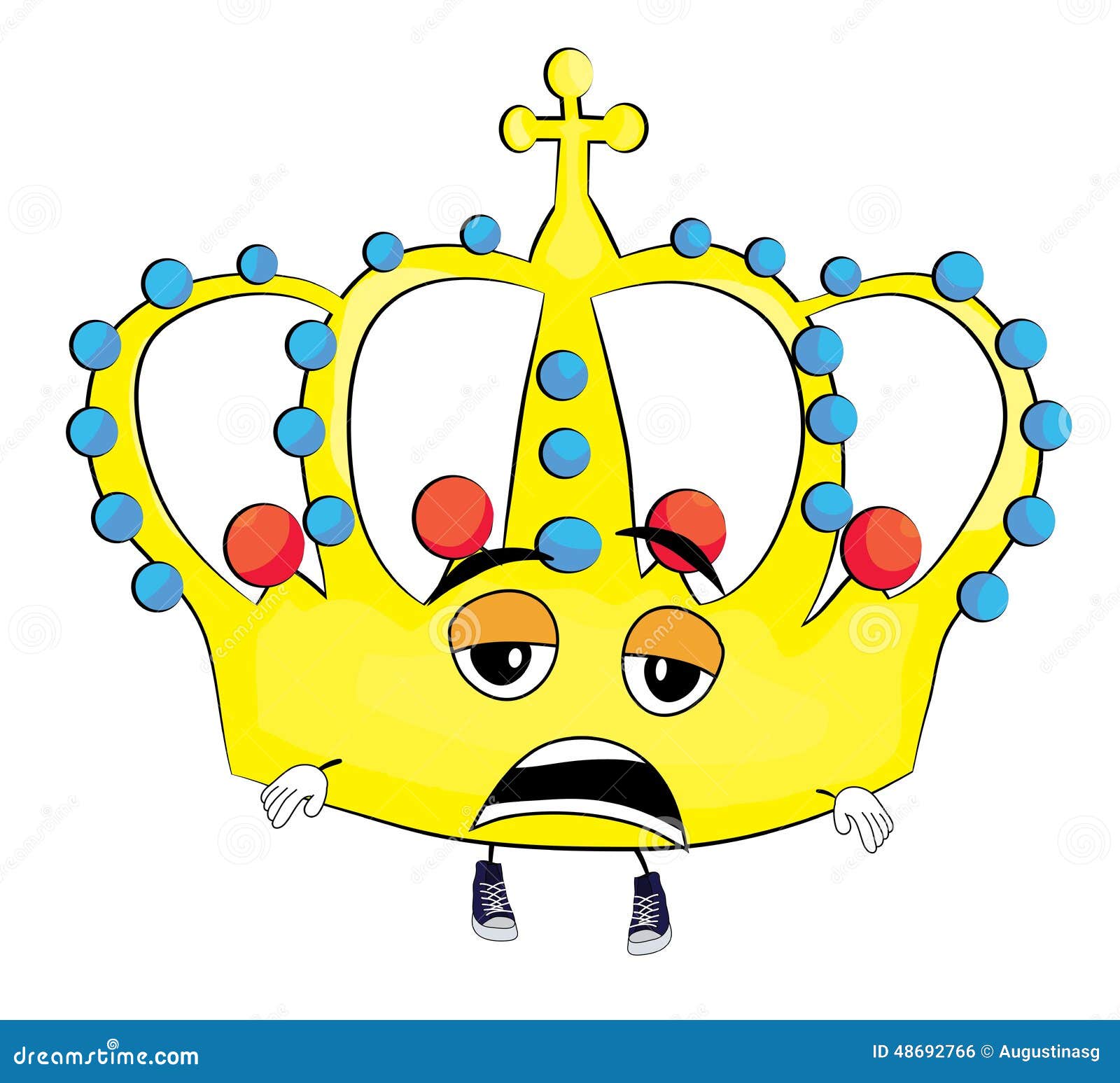 Tired King Character Sleeps On The Throne. Confused, Sweaty, Exhausted ...