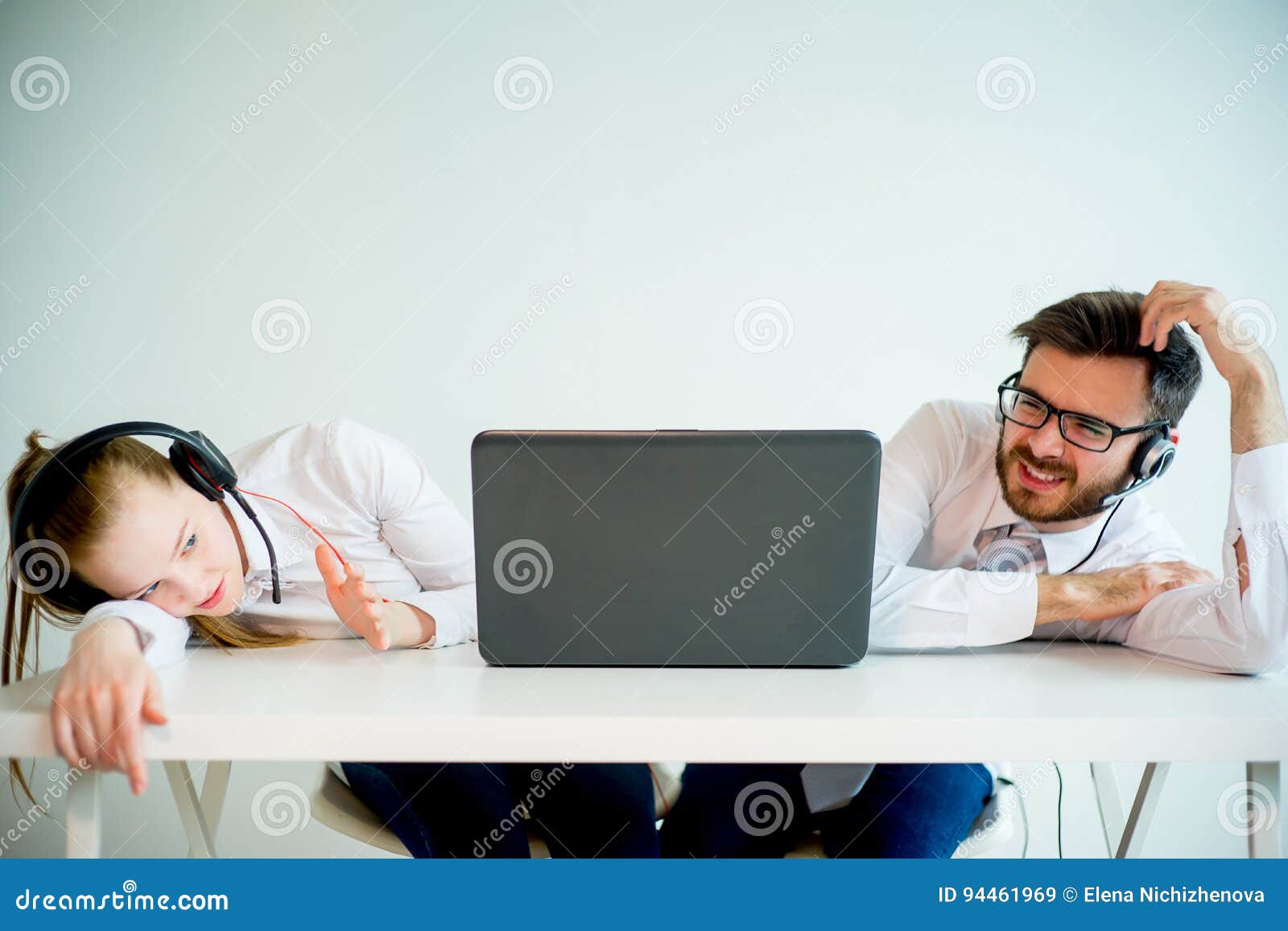 Tired Customer Service Agents Stock Image - Image of consultant ...