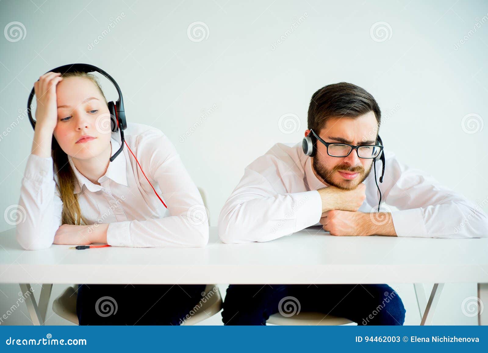 Tired Customer Service Agents Stock Image - Image of consultant ...