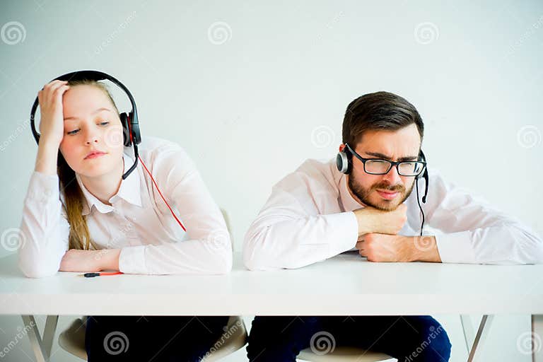 Tired Customer Service Agents Stock Image - Image of consultant ...