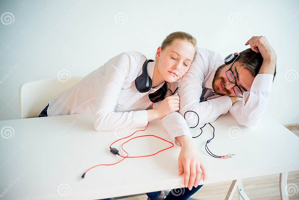 Tired Customer Service Agents Stock Photo - Image of business, bored ...