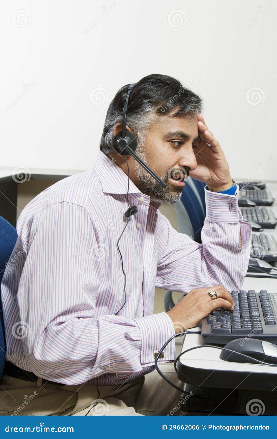 Tired Customer Service Operator on Call Stock Photo - Image of baby ...