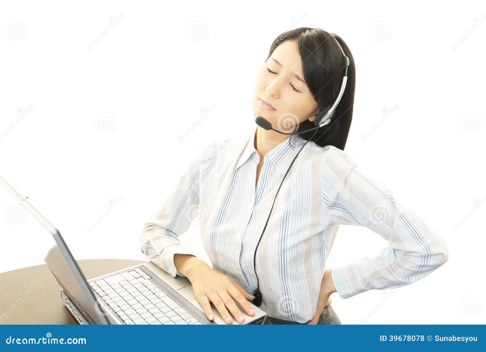 Tired Customer Services Operator Stock Photo - Image of adult, company ...