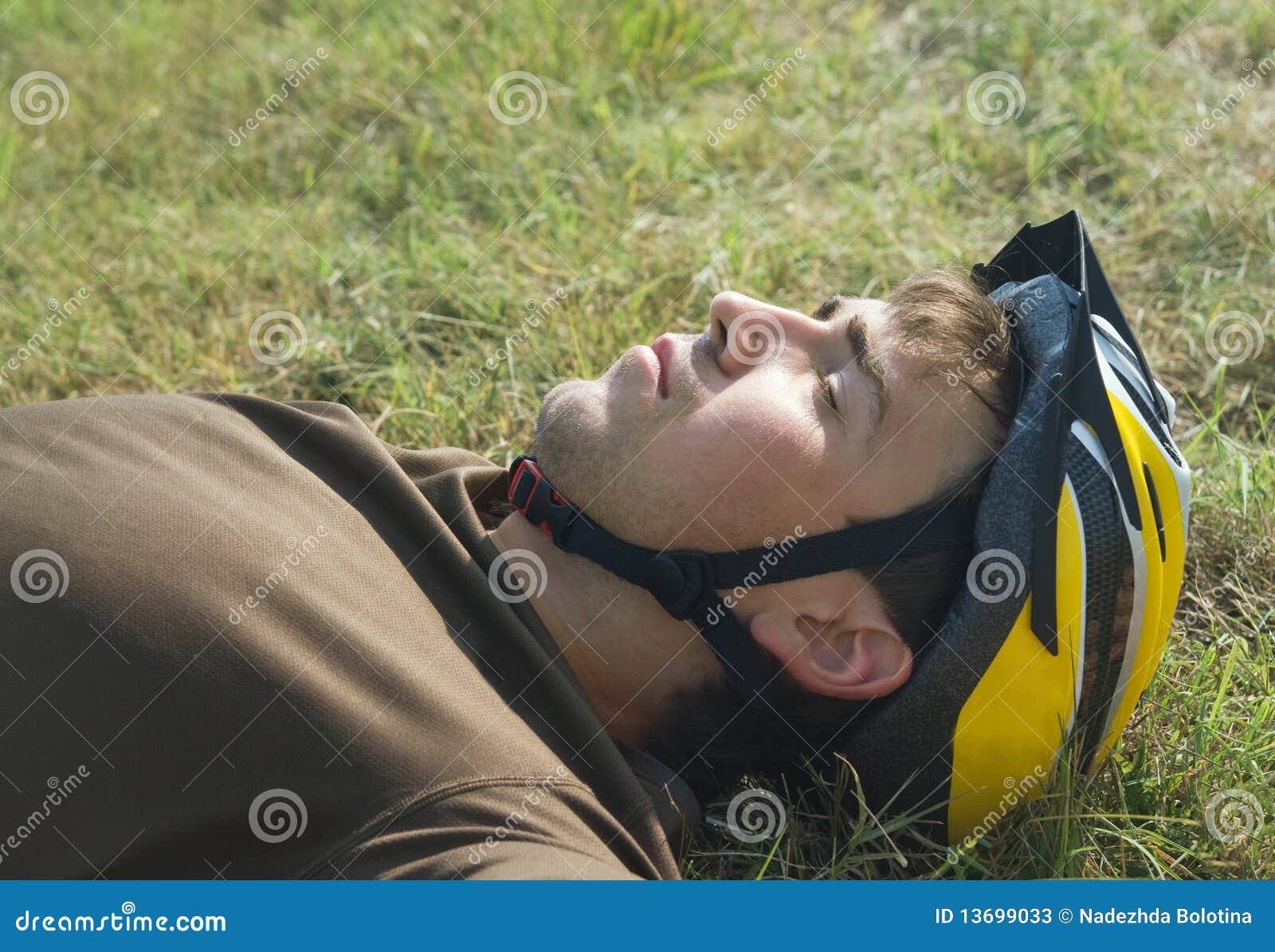 Tired cyclist stock image. Image of relaxation, luggage - 13699033