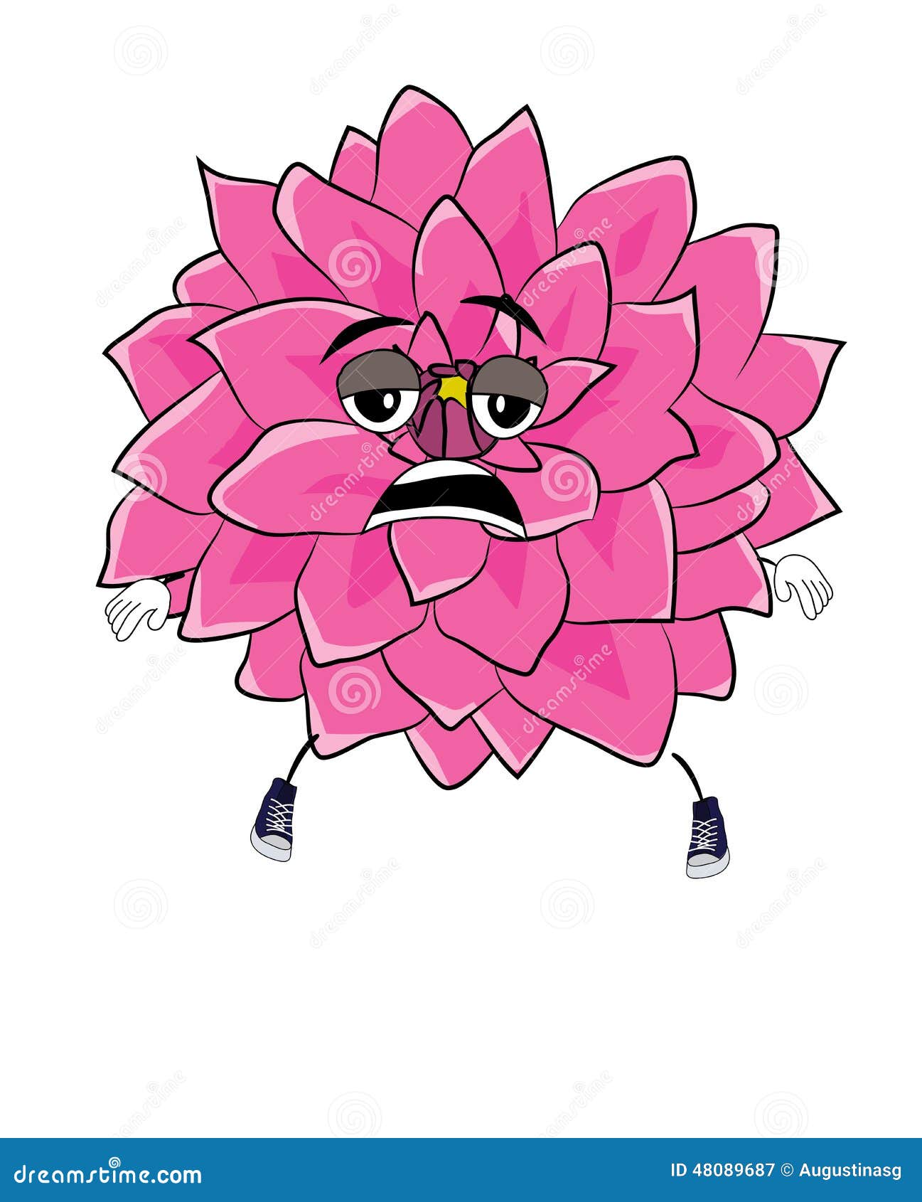Flower Exhausted Face Emoji Vector Illustration | CartoonDealer.com ...