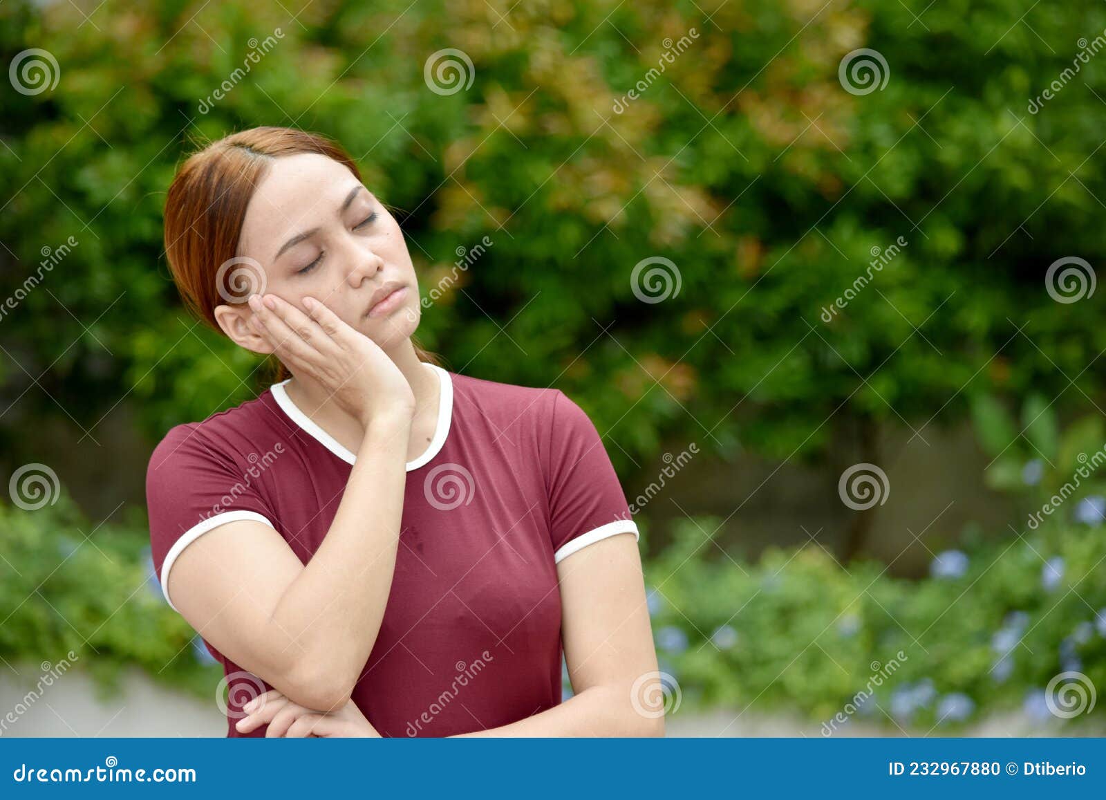 A Tired Diverse Female Adult Stock Photo - Image of weary, grown: 232967880