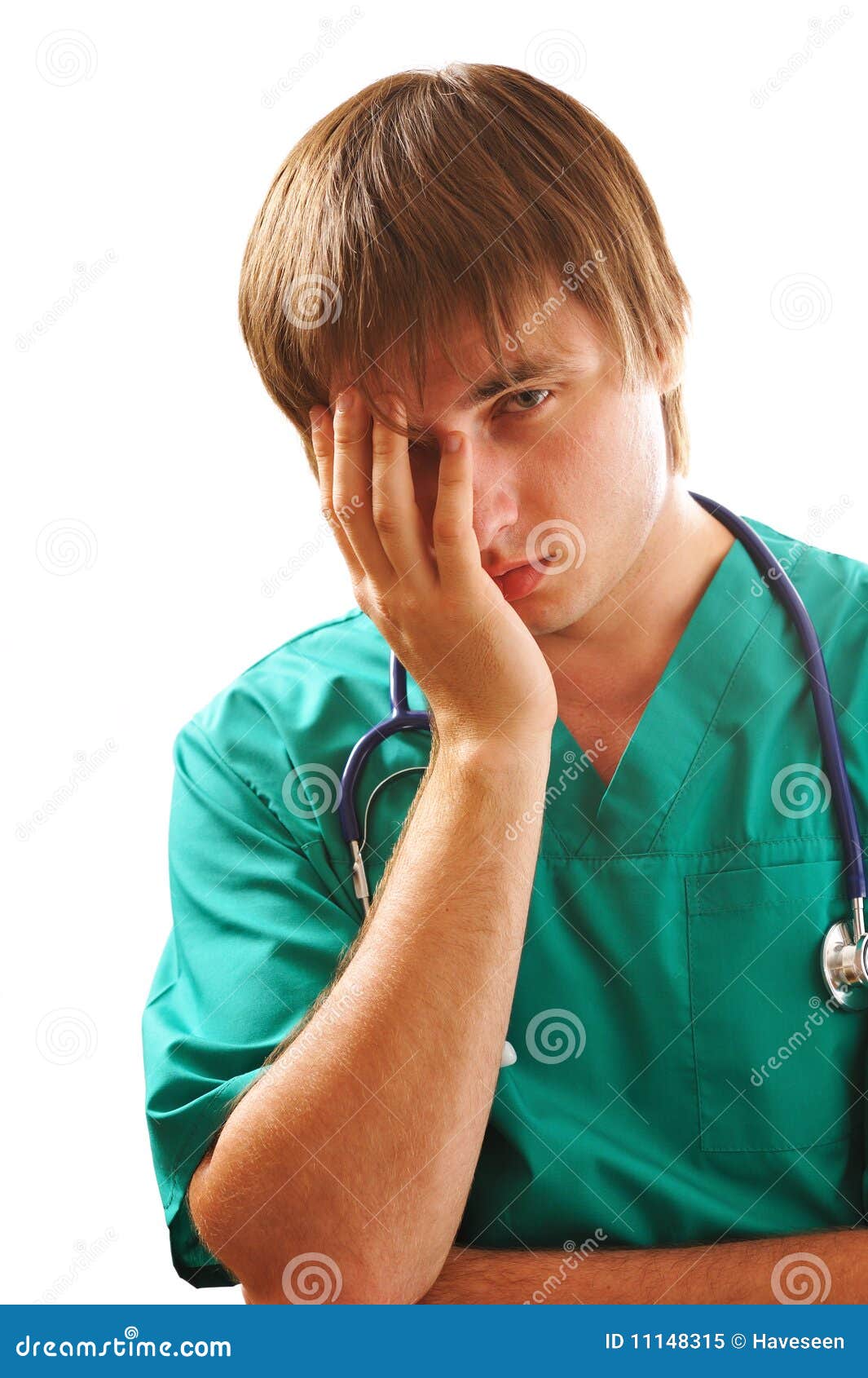 Tired Doctor stock image. Image of caucasian, sadness - 11148315
