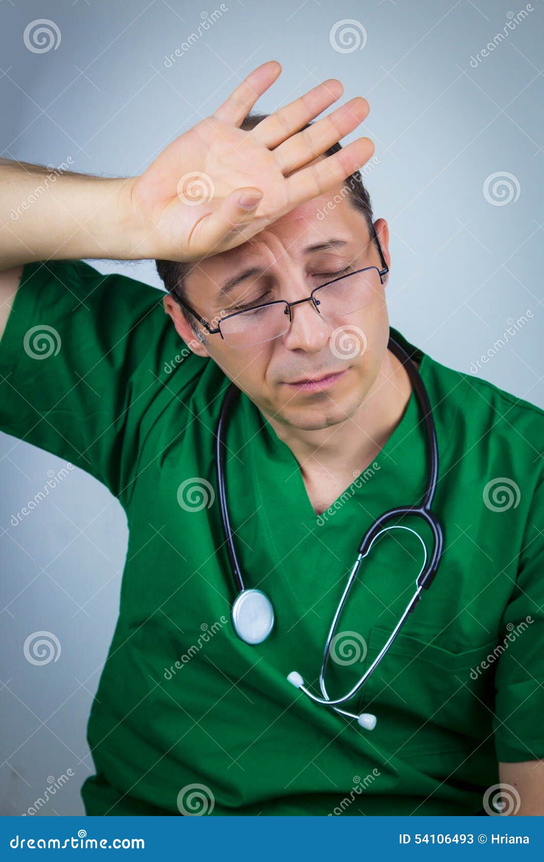 Tired doctor stock image. Image of tired, adult, stethoscope - 54106493
