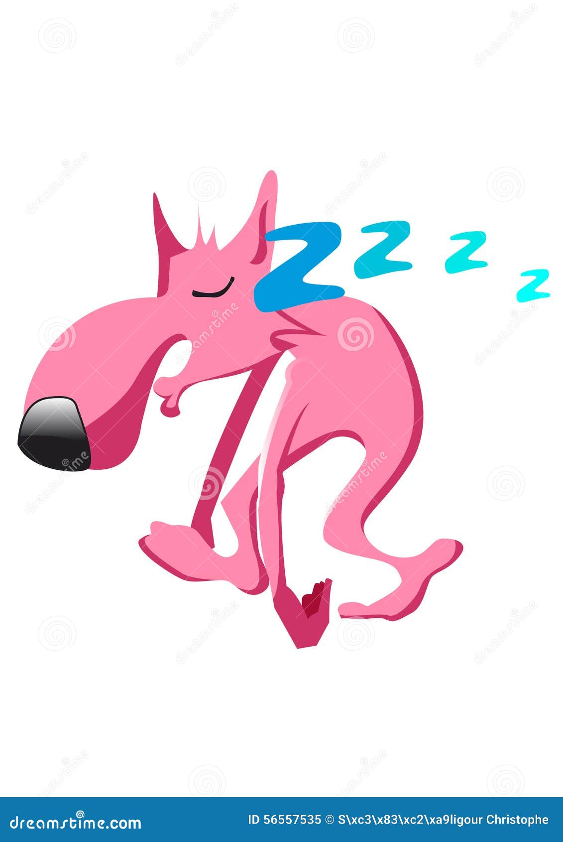 Tired dog stock illustration. Illustration of pink, tired - 56557535