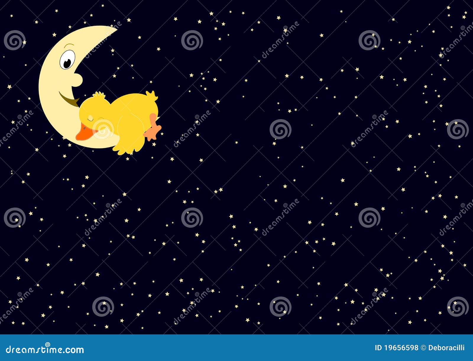 Tired duck on the moon stock vector. Illustration of blue - 19656598