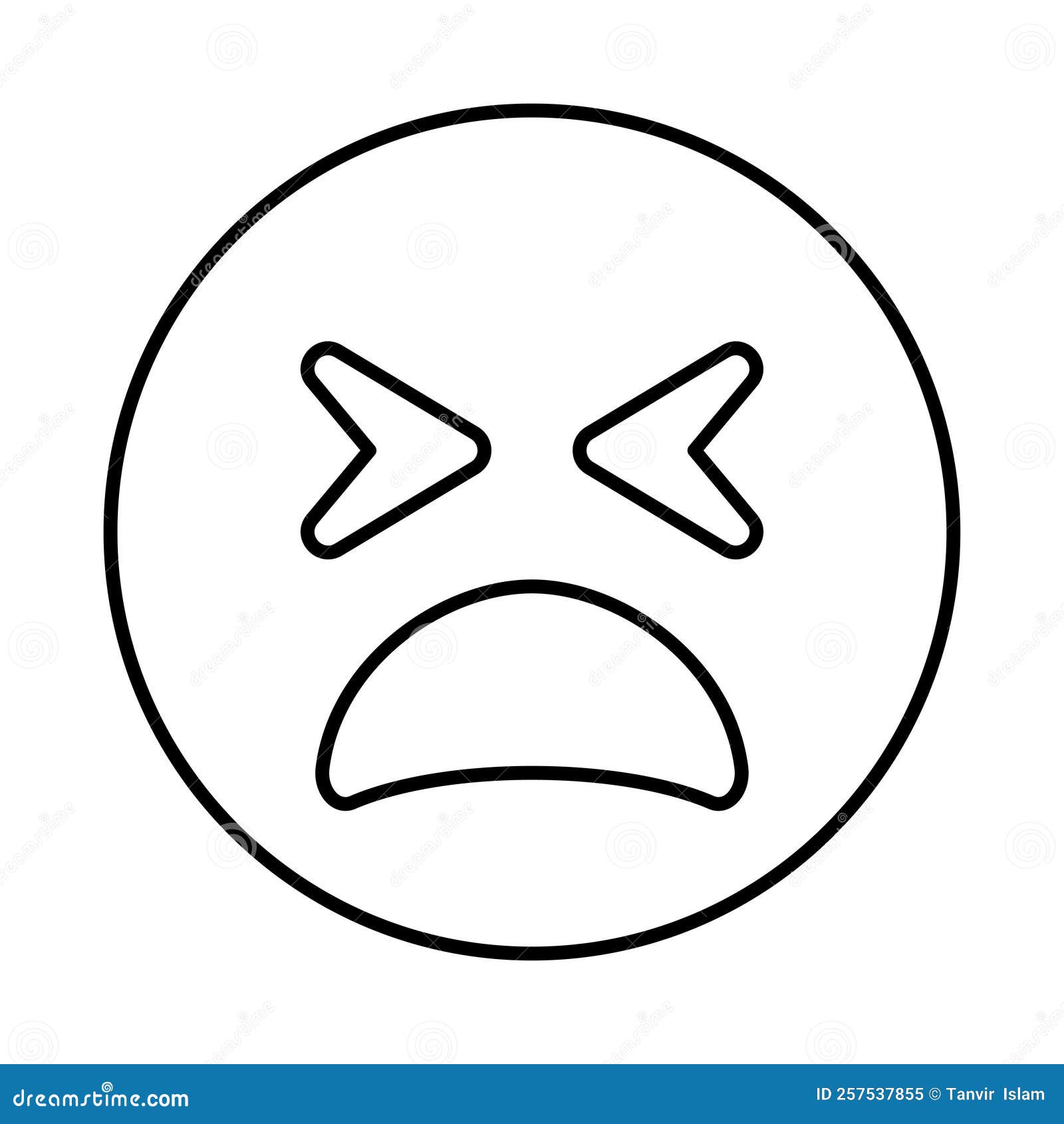 Tired Emoji Icon stock vector. Illustration of designed - 257537855