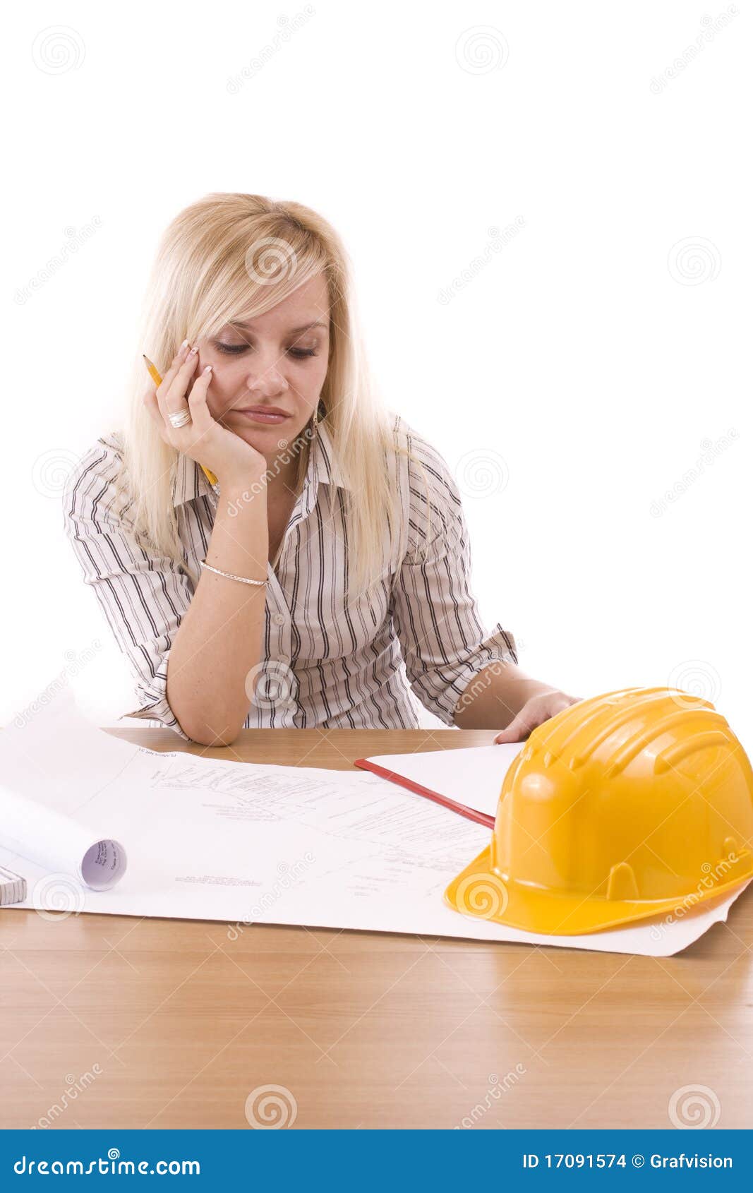 Tired Engineer Analysing Cad Software To Design A 3D Concept Of ...