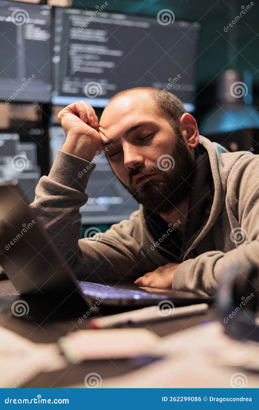 Tired it Enigneer Falling Asleep at Office Desk Stock Photo - Image of ...