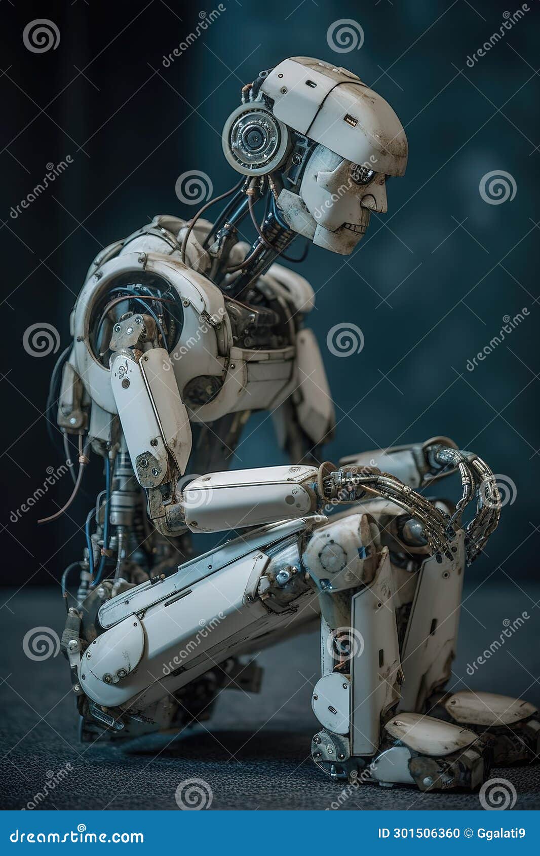 A Tired Exhausted and Sad Looking Robot, Teechnology is Broken ...