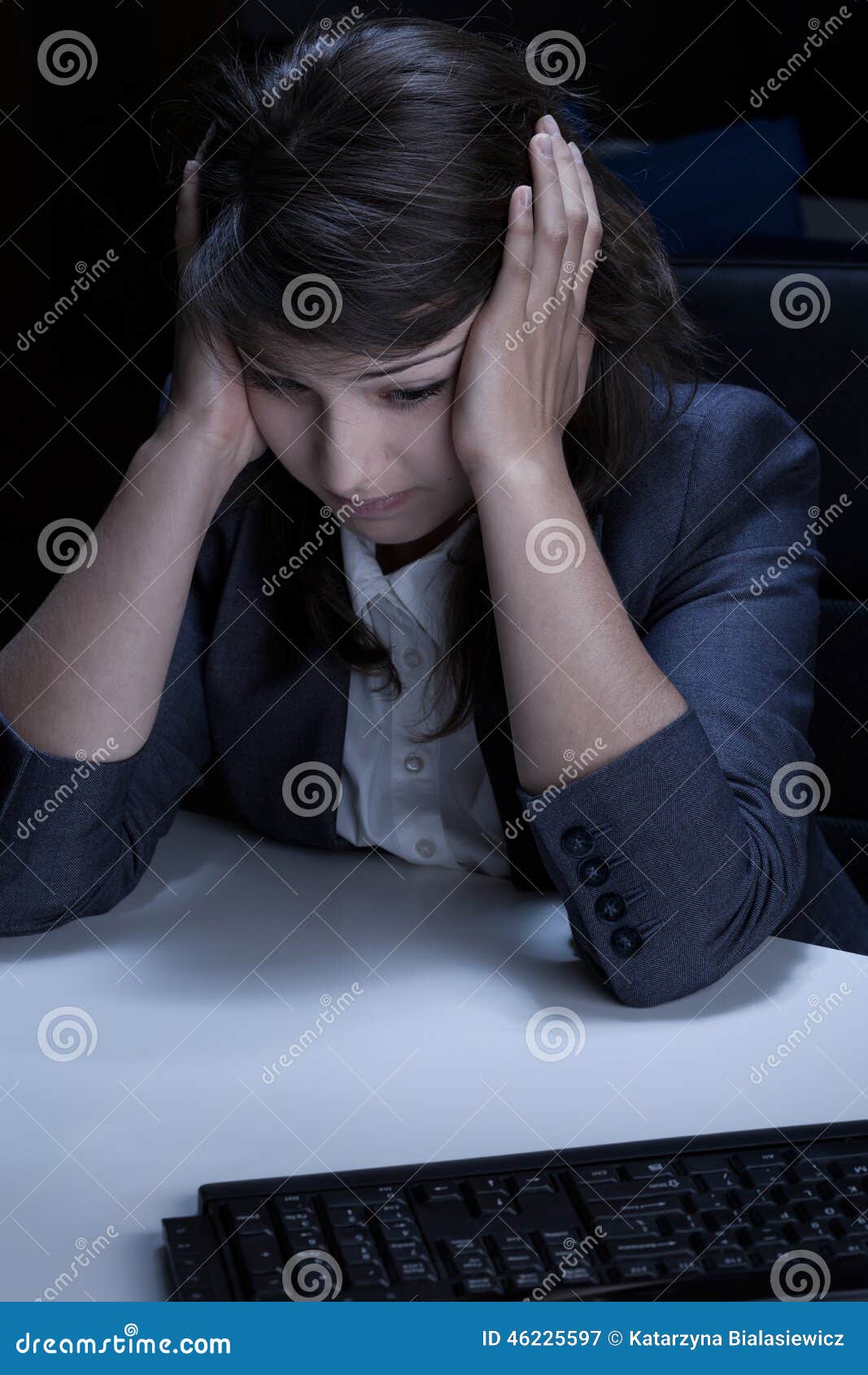 Tired female office worker stock image. Image of business - 46225597