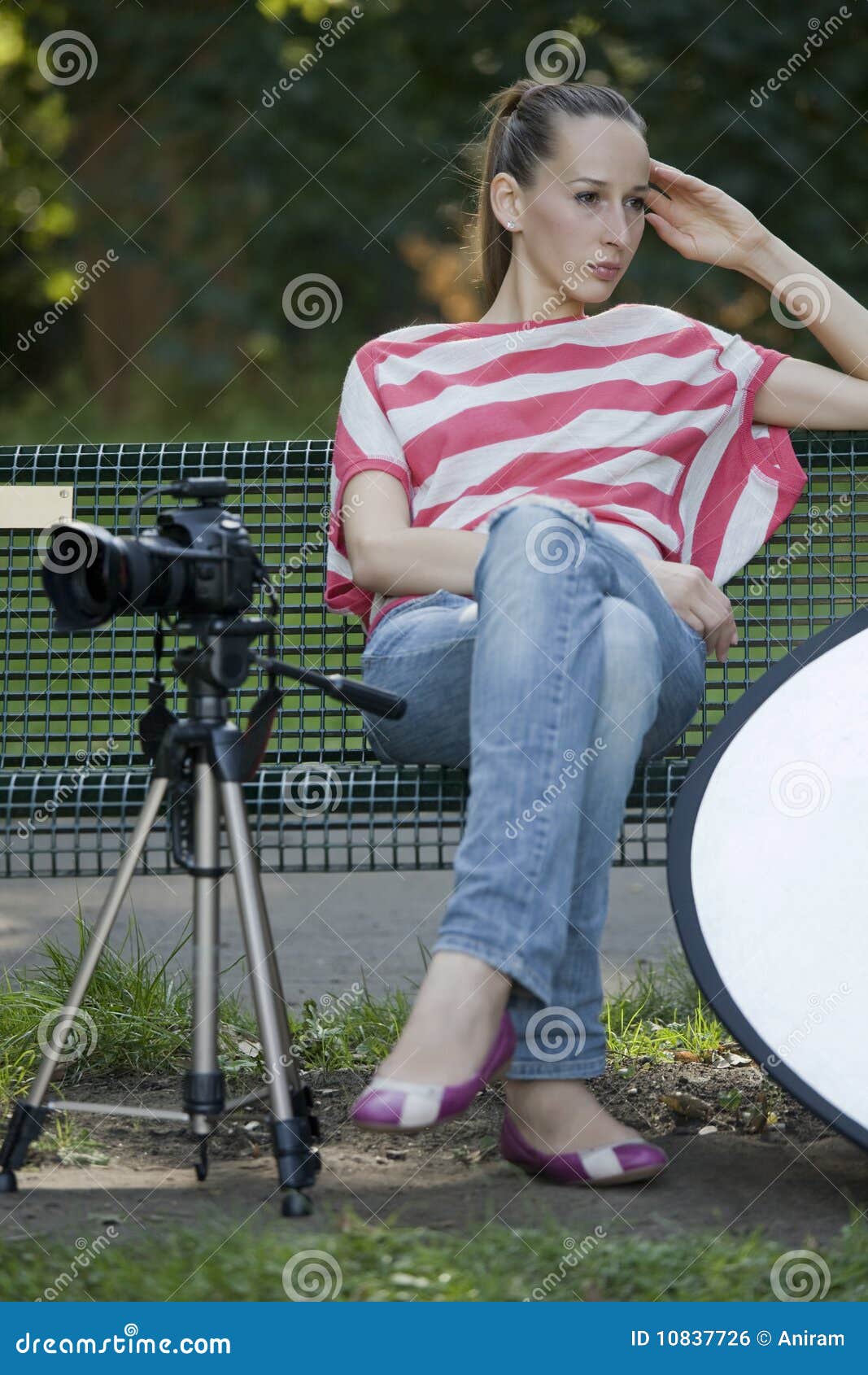 Tired female photographer stock photo. Image of hobby - 10837726