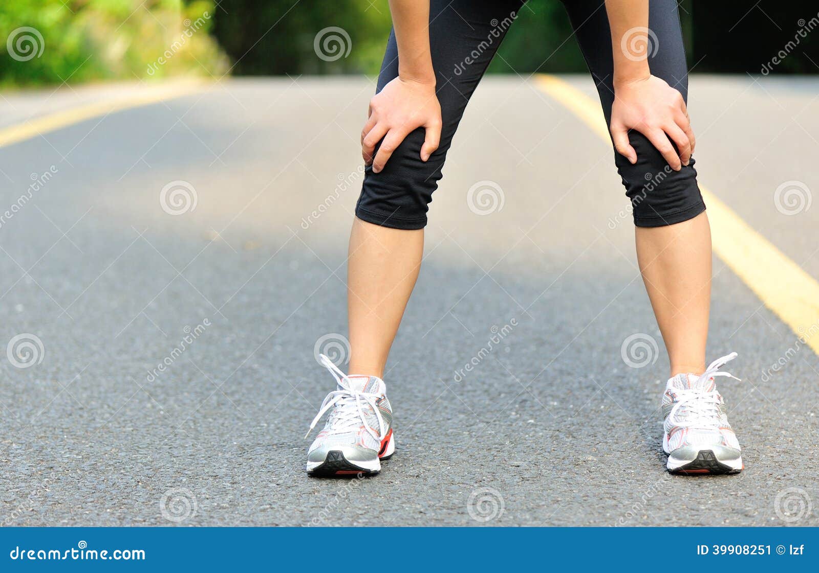Runner Resting Tired Exhausted After Running Stock Photo