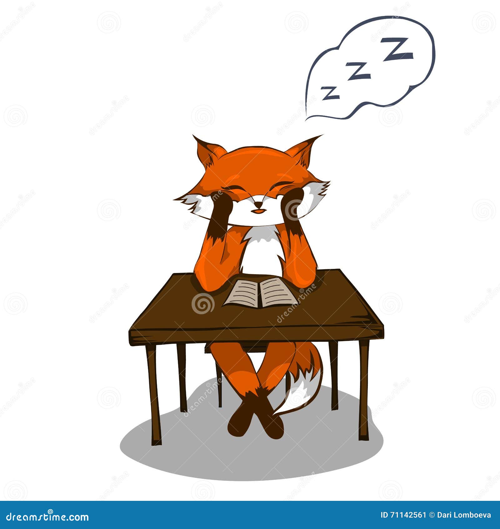 Tired fox sleeping stock vector. Image of humor, napping - 71142561