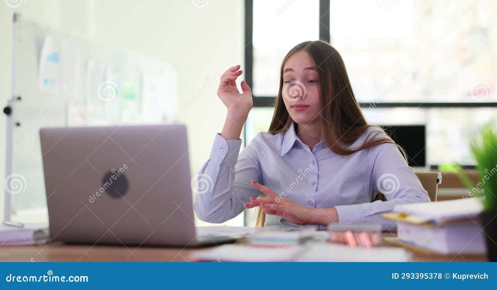 Tired Frustrated Female Office Employee, Feeling Stressed and Tired at ...