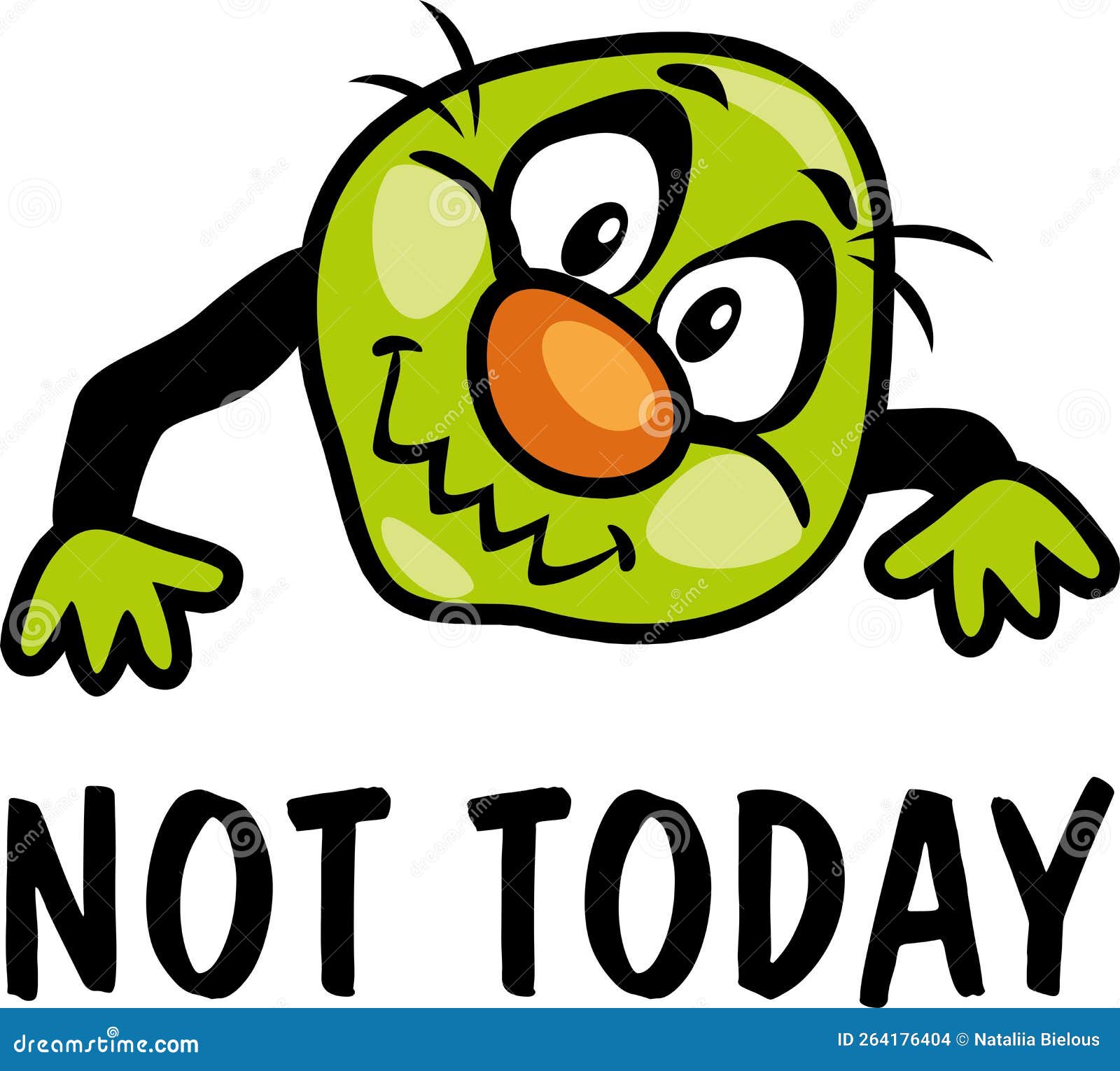Tired Funny Little Man. Not Today Stock Vector - Illustration of face ...