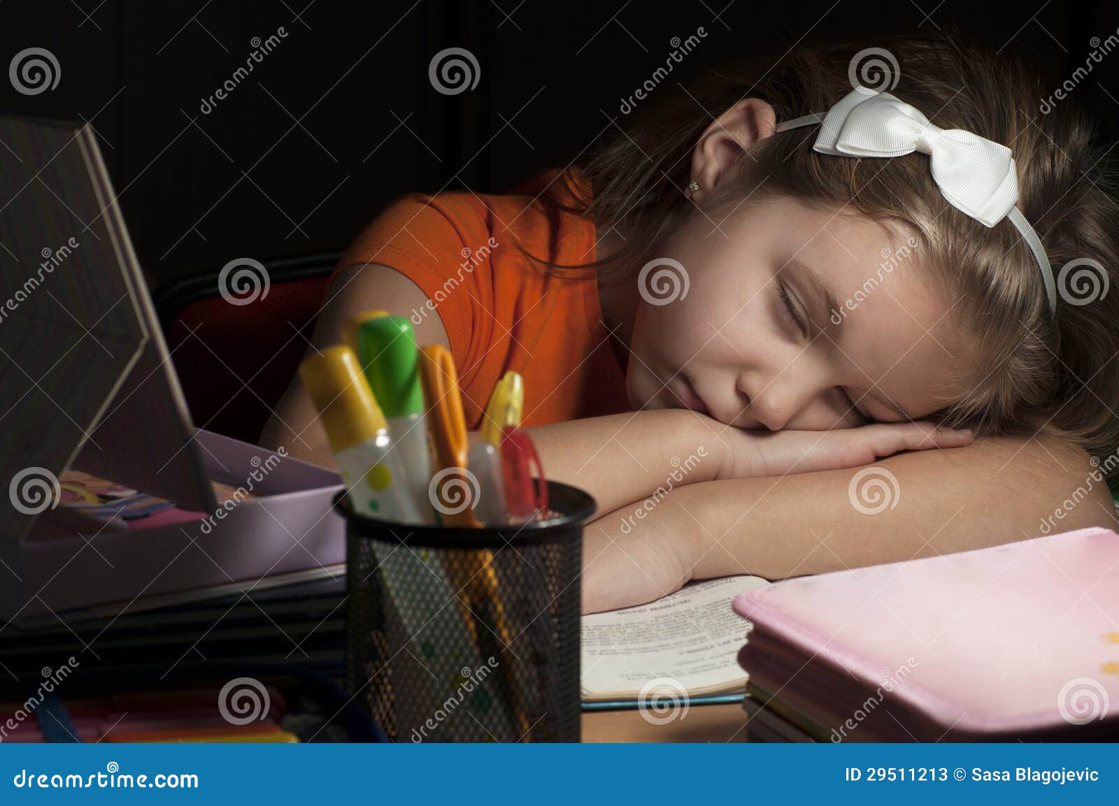 Tired girl stock image. Image of book, home, interior - 29511213
