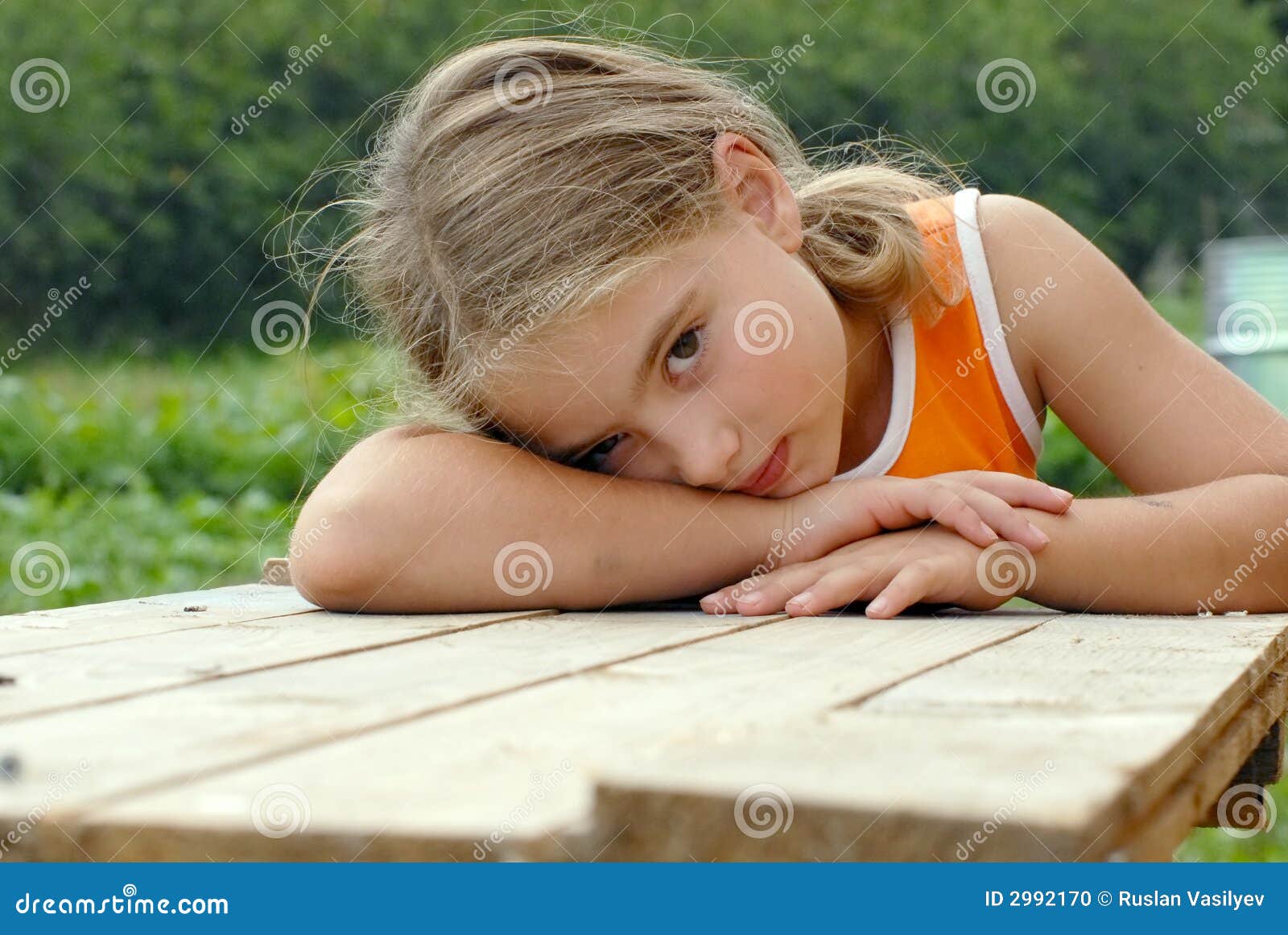 Tired girl stock photo. Image of child, color, outdoors - 2992170