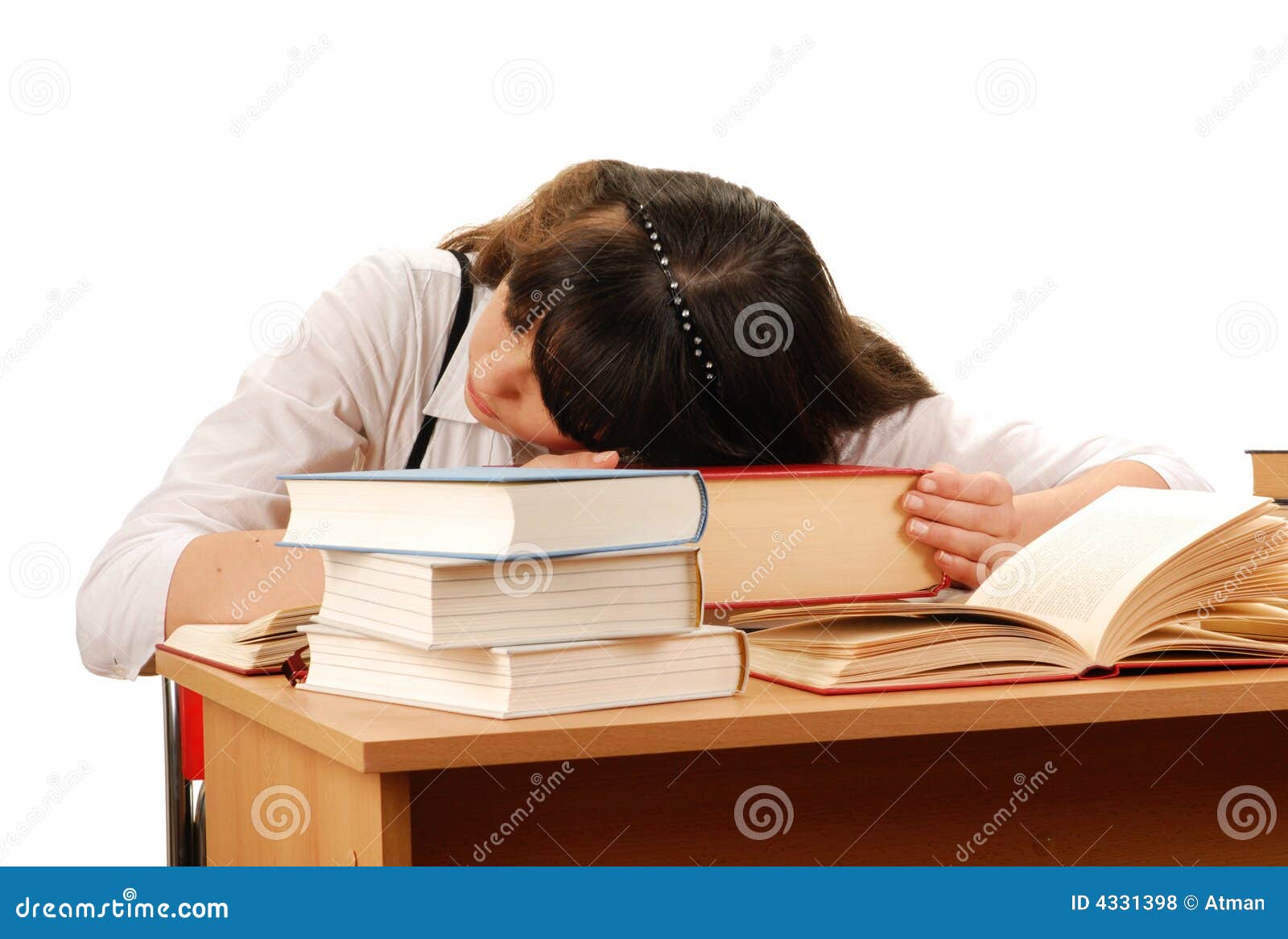 Tired Girl stock photo. Image of girl, tired, learning - 4331398