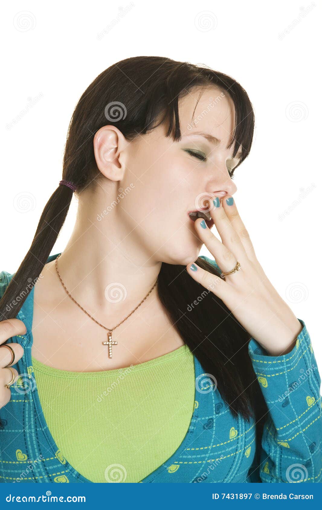 Tired Girl stock image. Image of people, caucasian, pigtails - 7431897