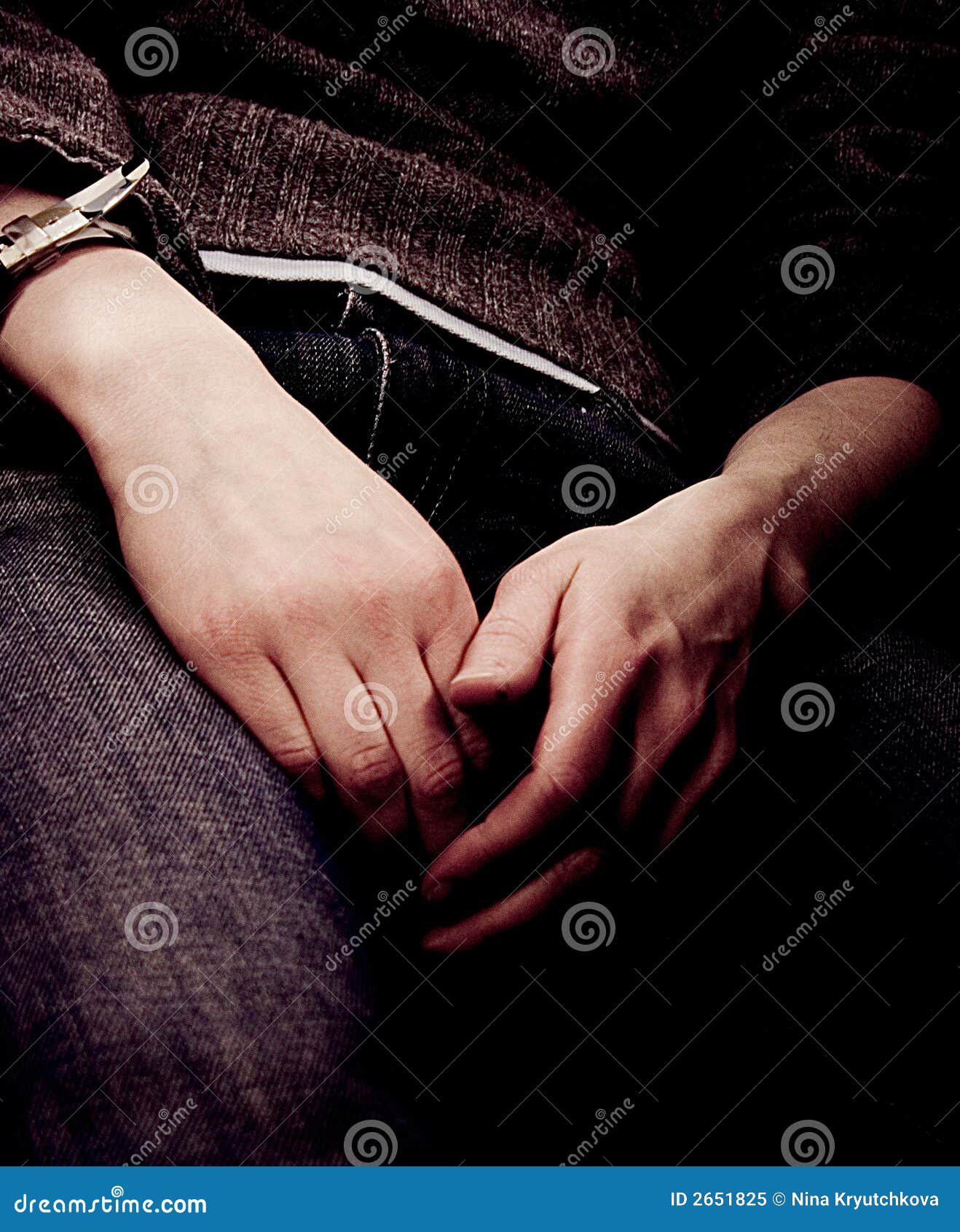 Tired hands stock image. Image of clothes, girl, legs - 2651825