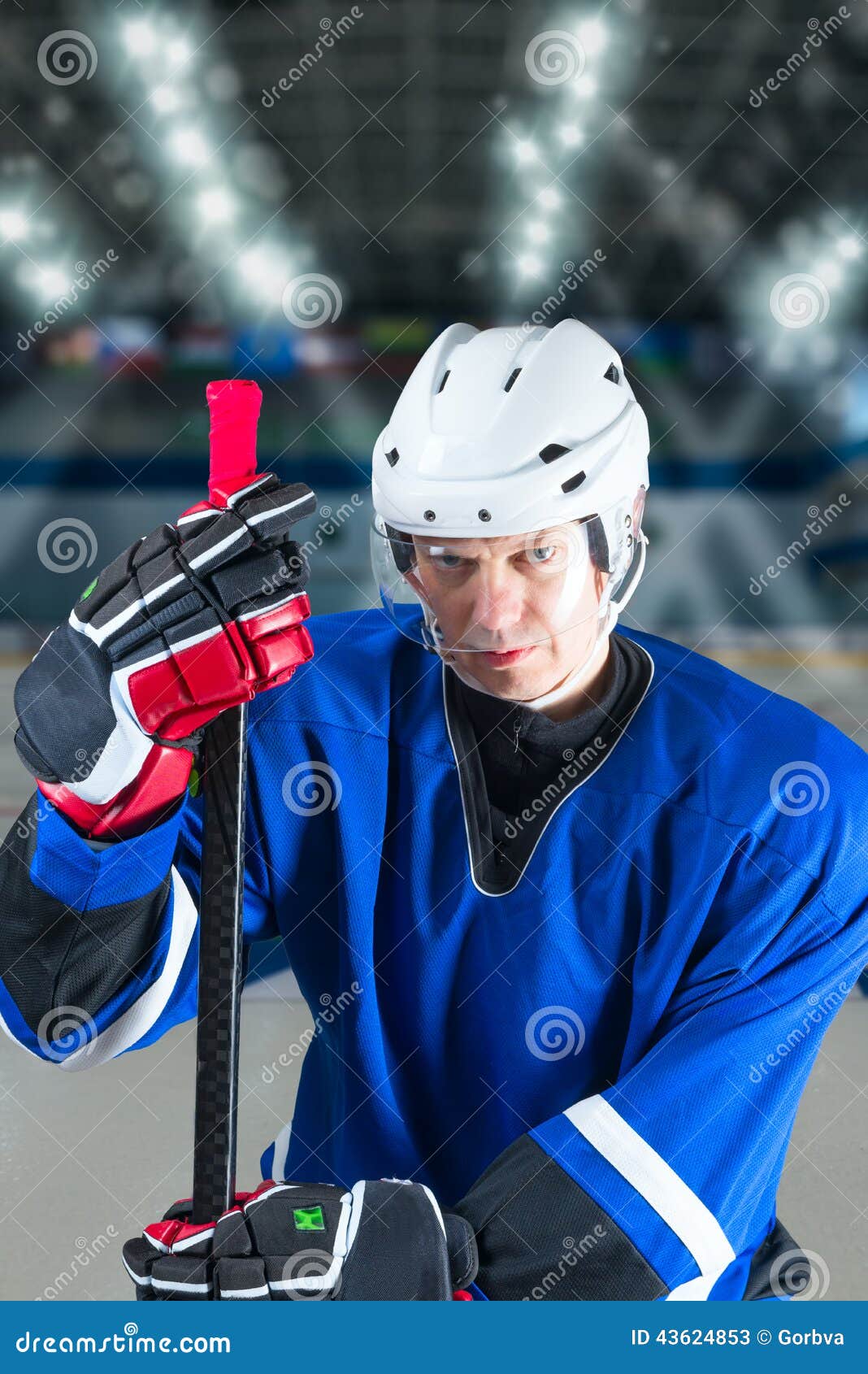 Tired hockey player stock image. Image of rink, tired - 43624853