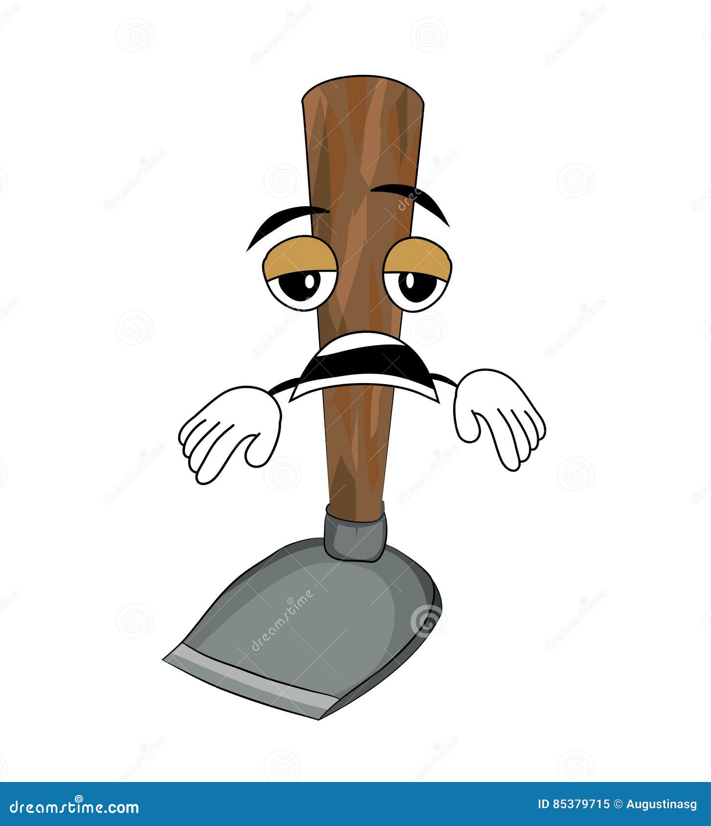 Tired Hoe cartoon stock illustration. Illustration of isolated - 85379715