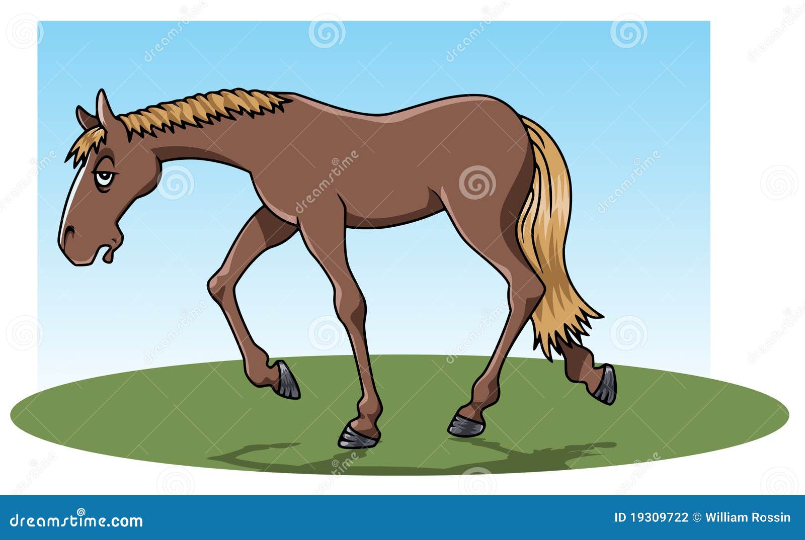 Tired Horse Vector Illustration | CartoonDealer.com #19309722