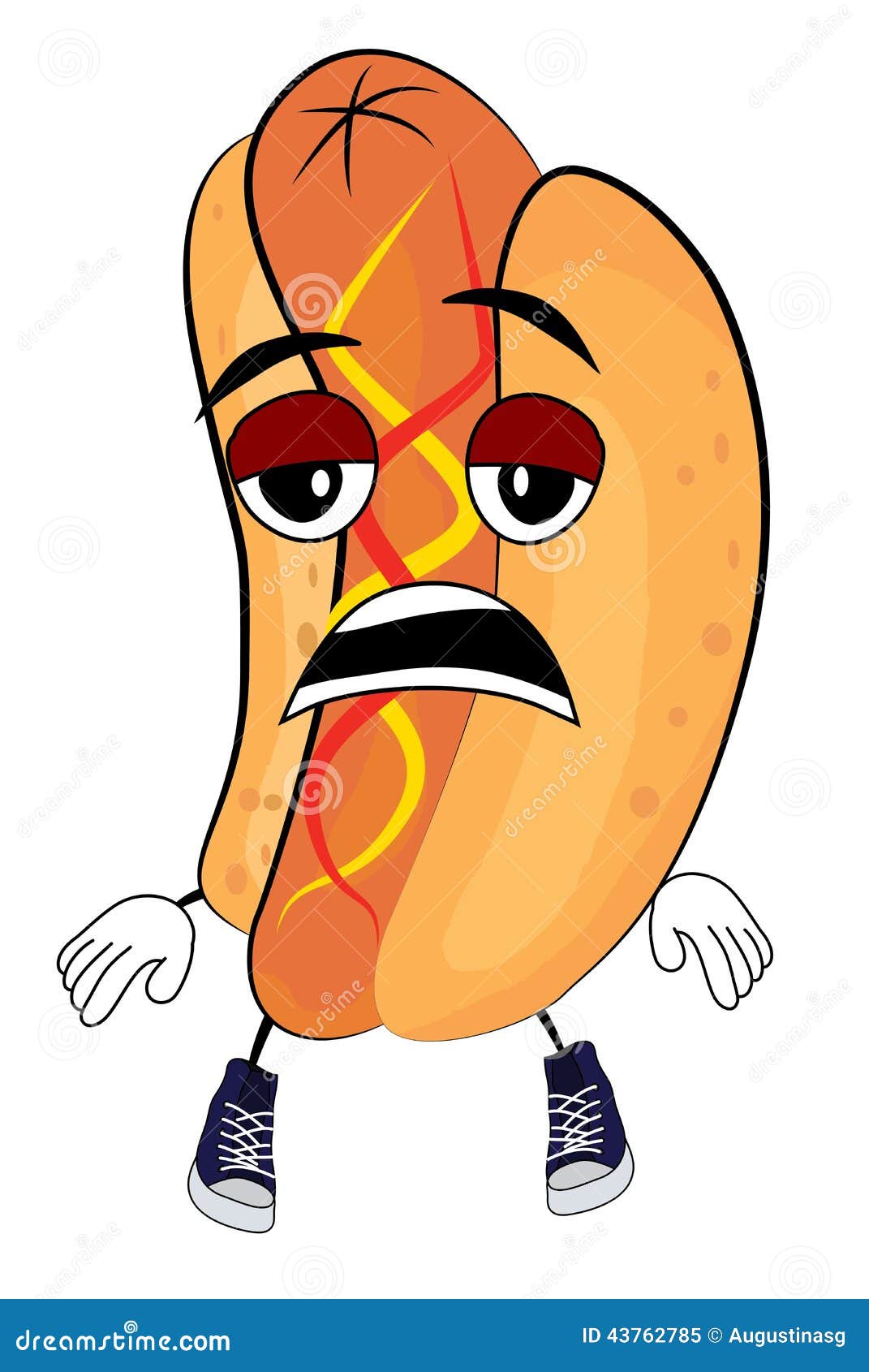 Sad Hotdog Cartoon Stock Illustration | CartoonDealer.com #43762756