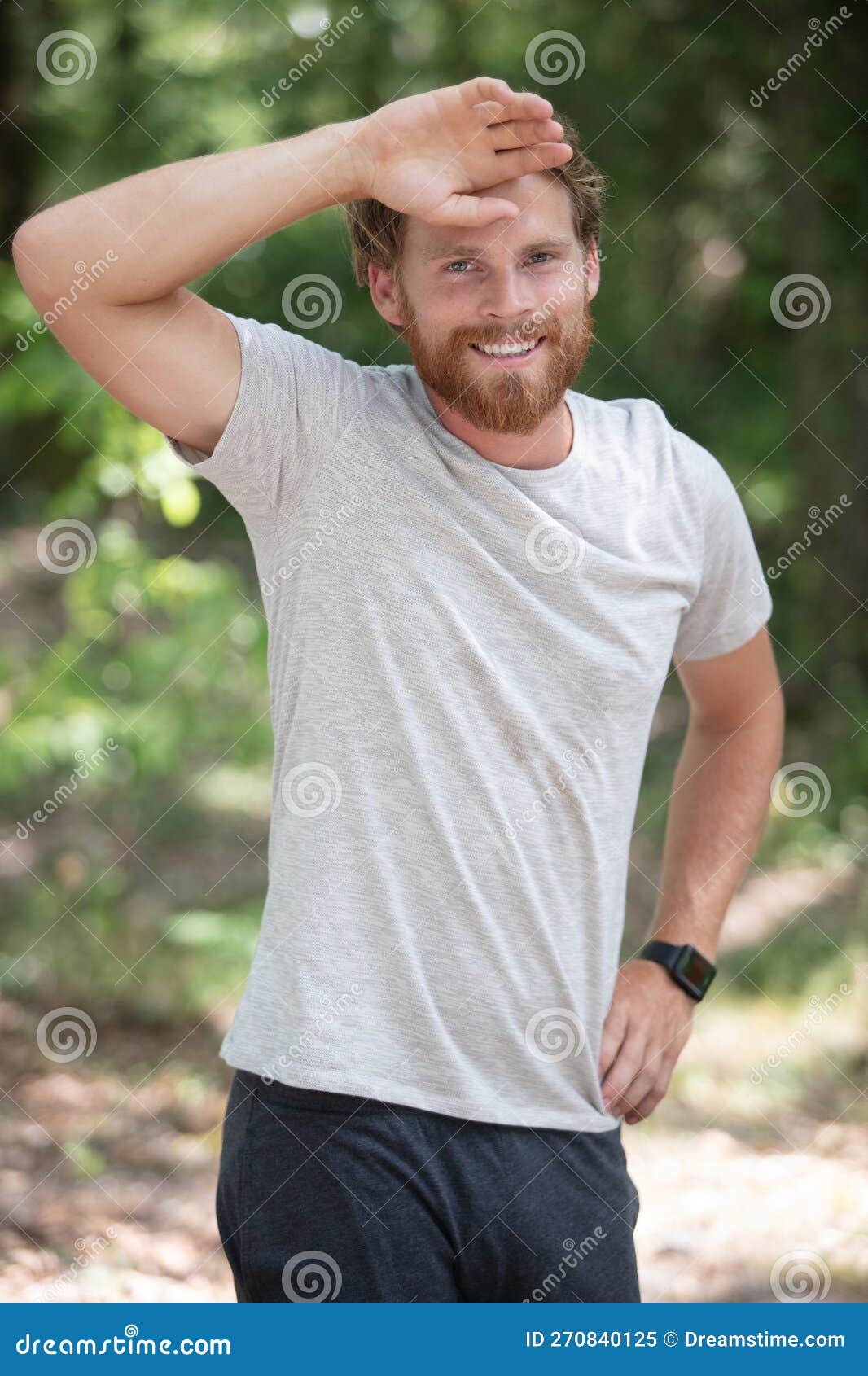 Tired Jogger in Park Having Break Stock Image - Image of healthy ...