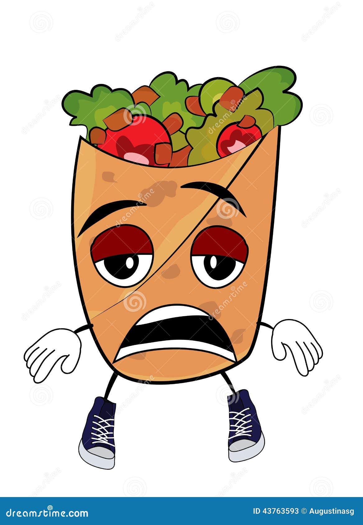 Sad Kebab Cartoon Royalty-Free Illustration | CartoonDealer.com #43763643