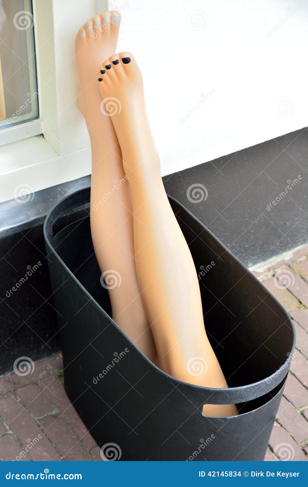 Tired Legs in the Dust Bin of the Pedicure Stock Photo - Image of ...