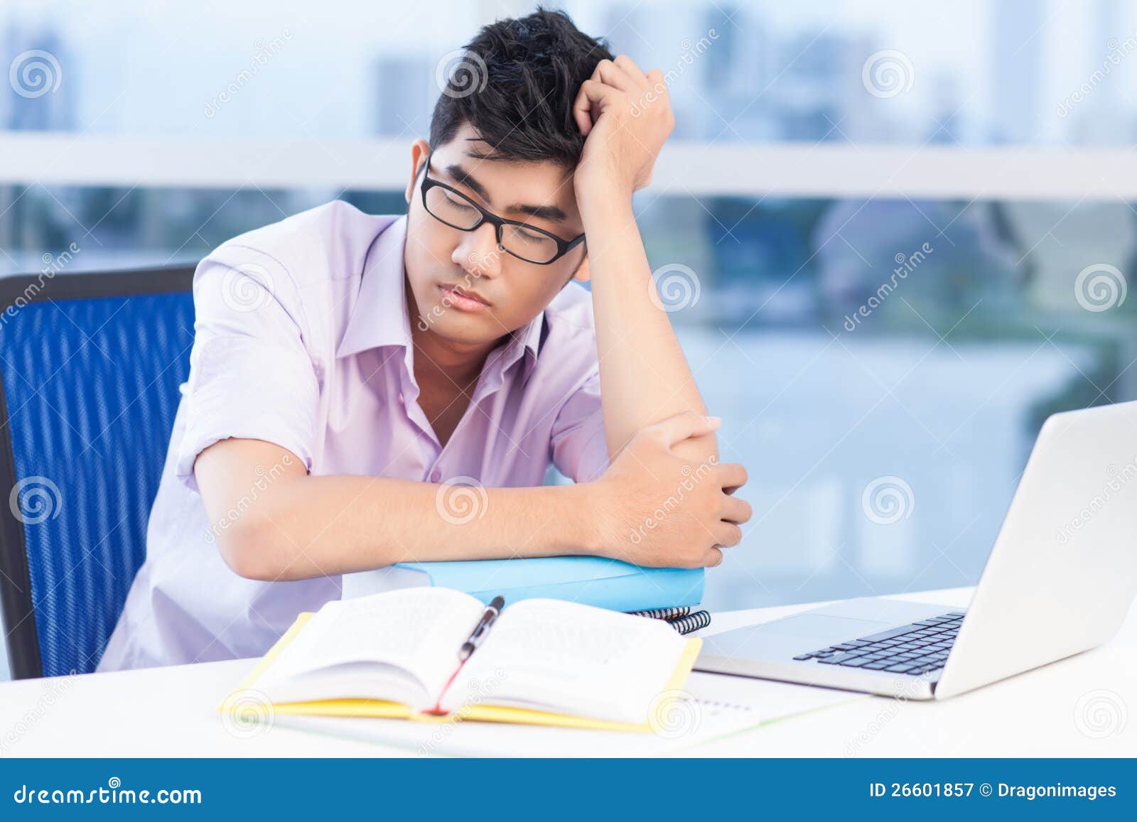 Tired at lesson stock image. Image of lesson, casual - 26601857