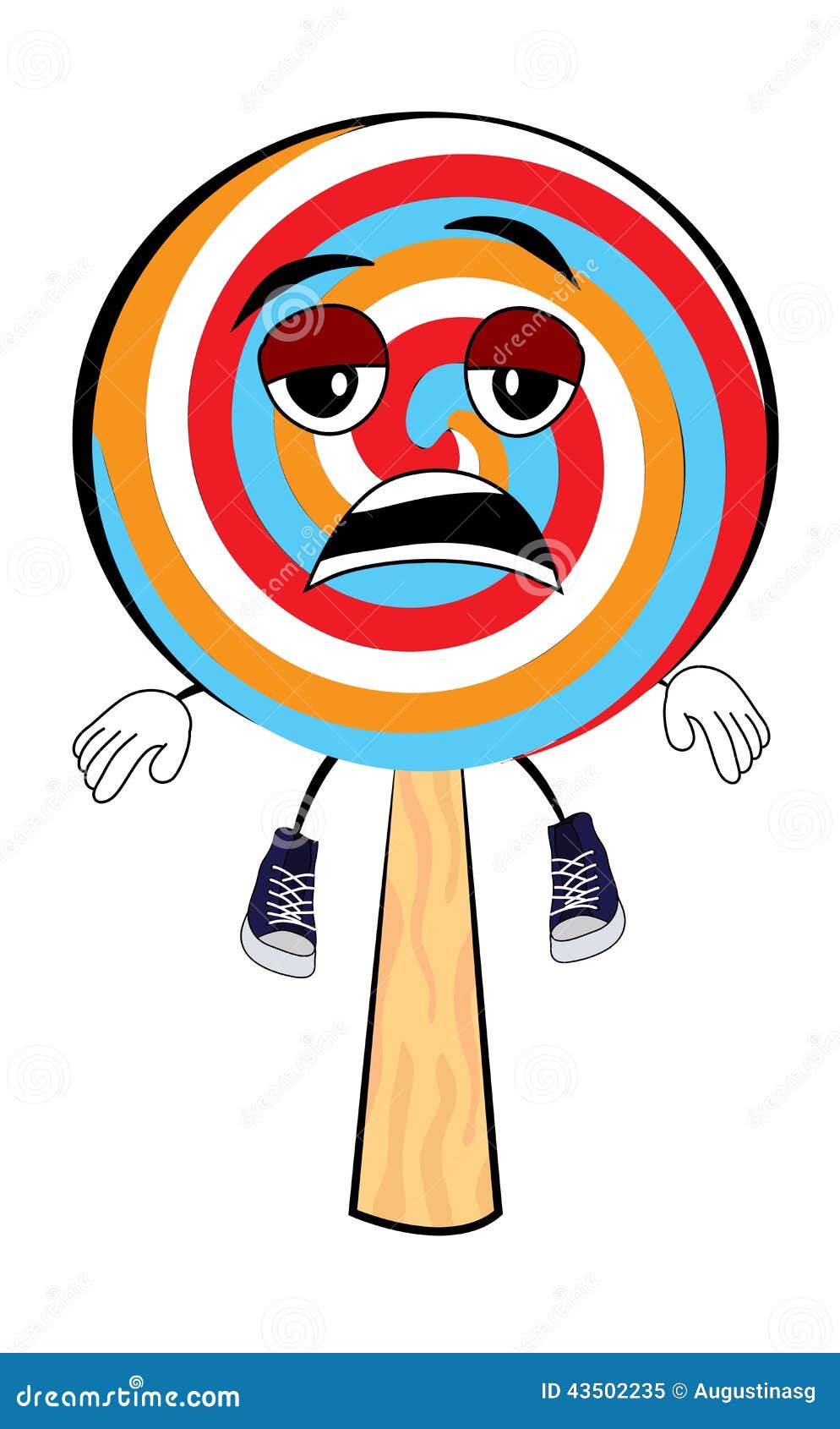 Tired Lollipop cartoon stock illustration. Illustration of candy - 43502235
